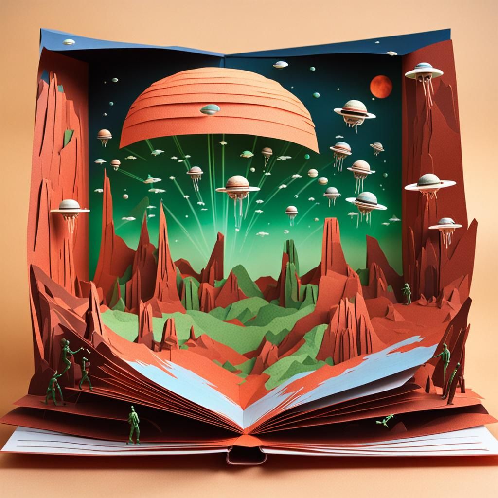 Martian invasion of Earth as a Popup Book - AI Generated Artwork ...