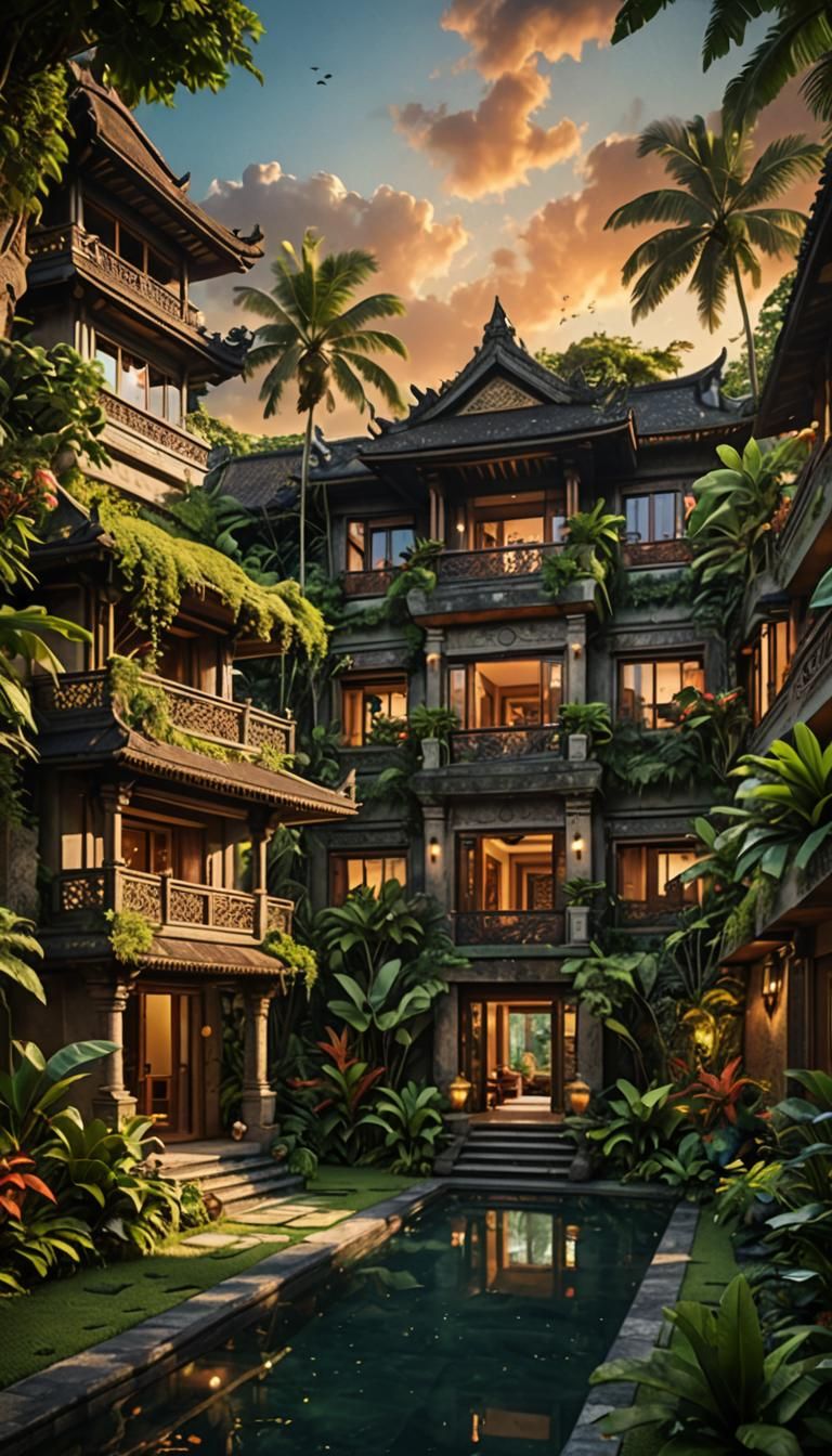 Balinese Residence ♠️ - AI Generated Artwork - NightCafe Creator