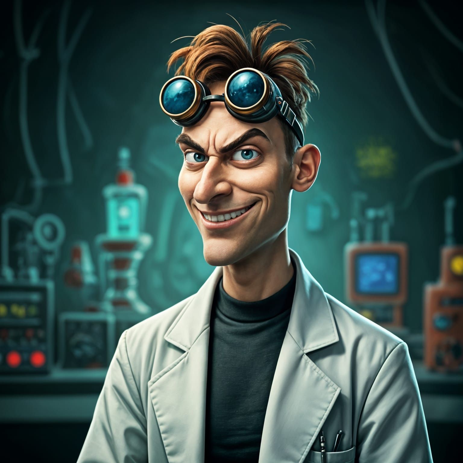Heinz Doofenshmirtz Cartoon Character Portrait in ... - AI Art