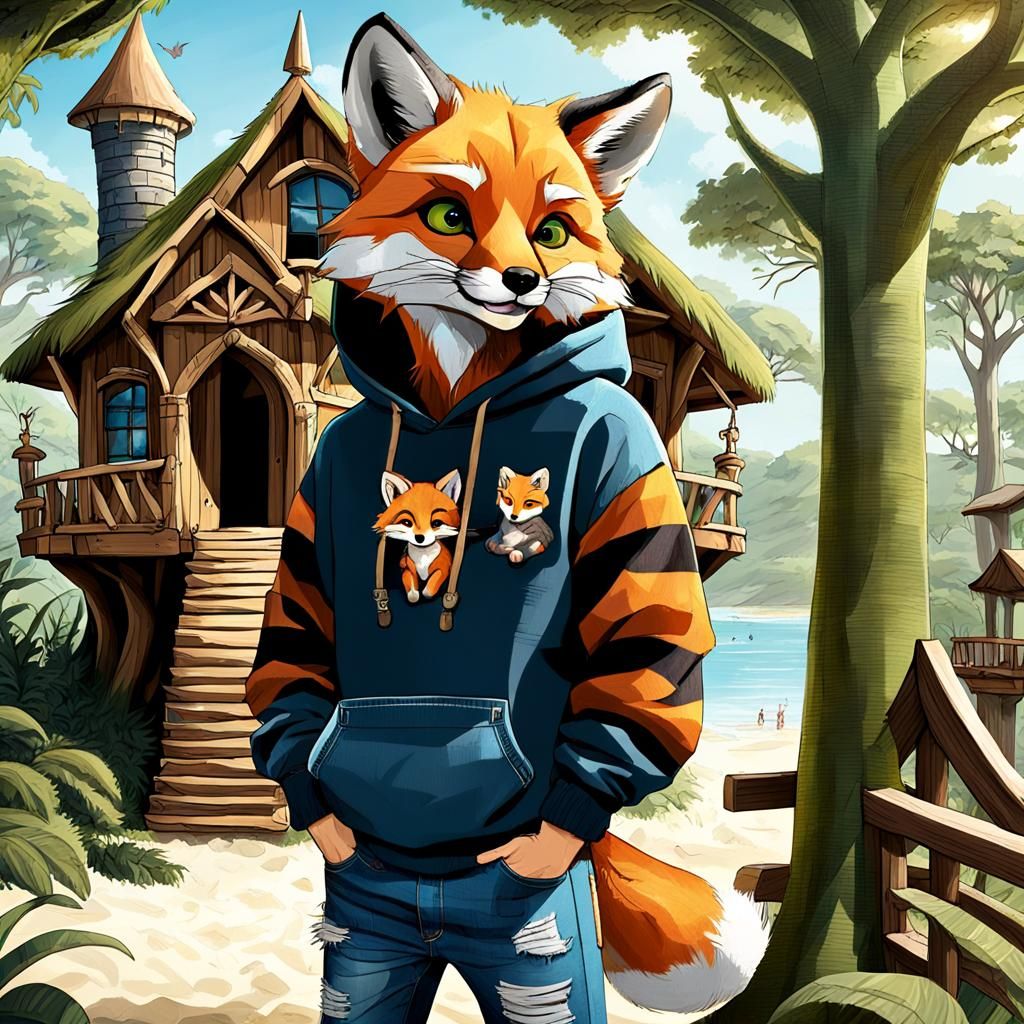 In the( Chateux castle mansion tree house:333.3) Matthias (an anthropomorphic fox kit with two ...