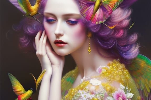 hummingbird lady - AI Generated Artwork - NightCafe Creator