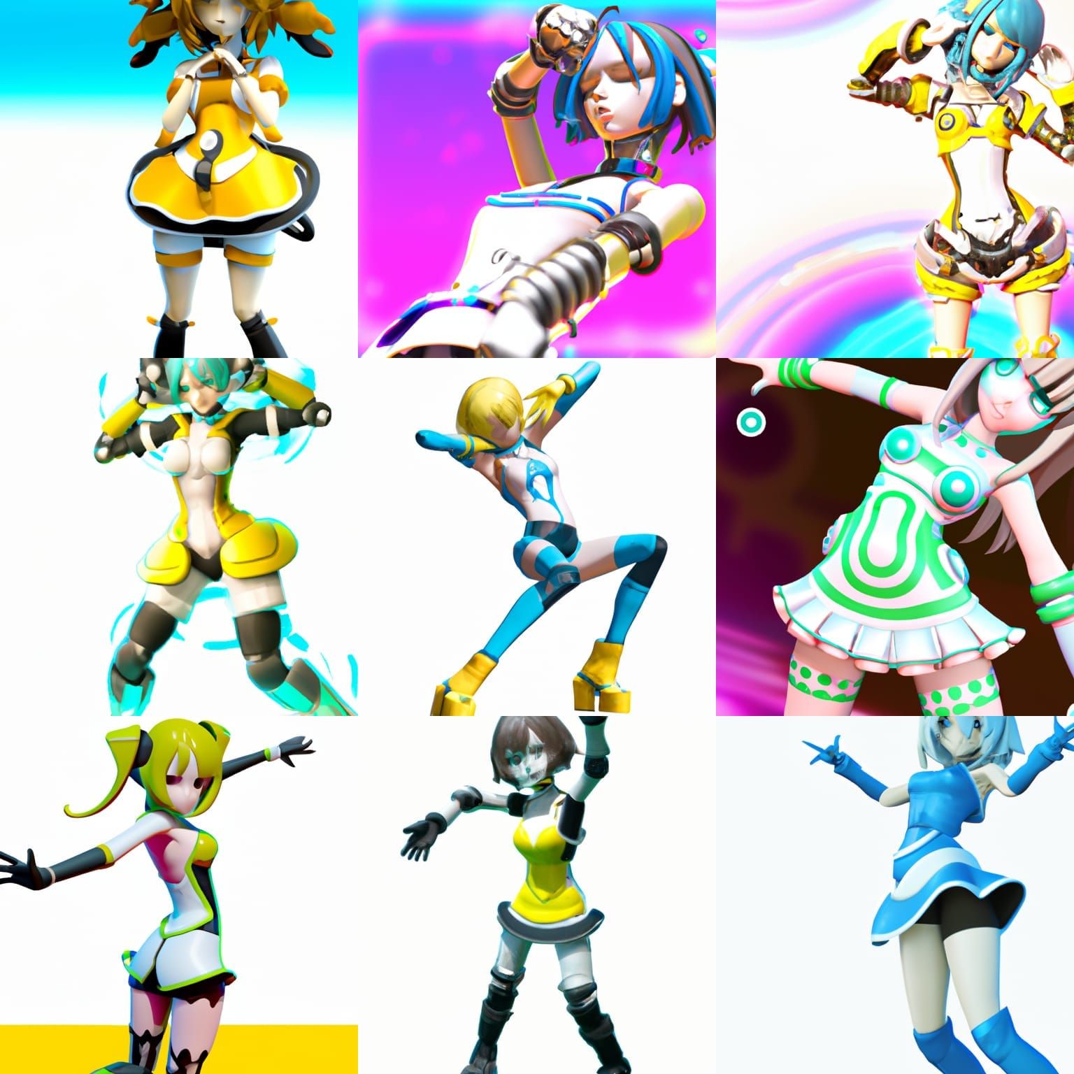 Psychedelic Robot anime girl manga character, Guilty Gear concept art ...