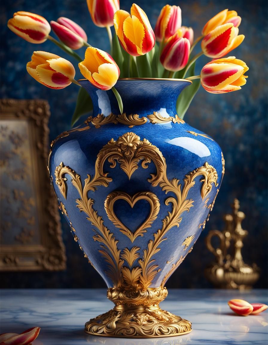 masterpiece a detailed gorgeous vase professional studio luxury blue ...