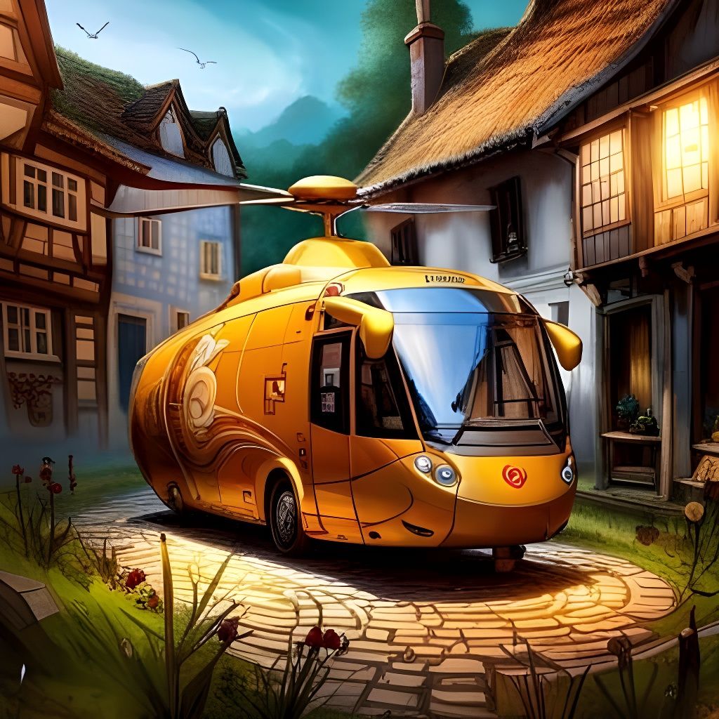 Flying Bee Bus - AI Generated Artwork - NightCafe Creator