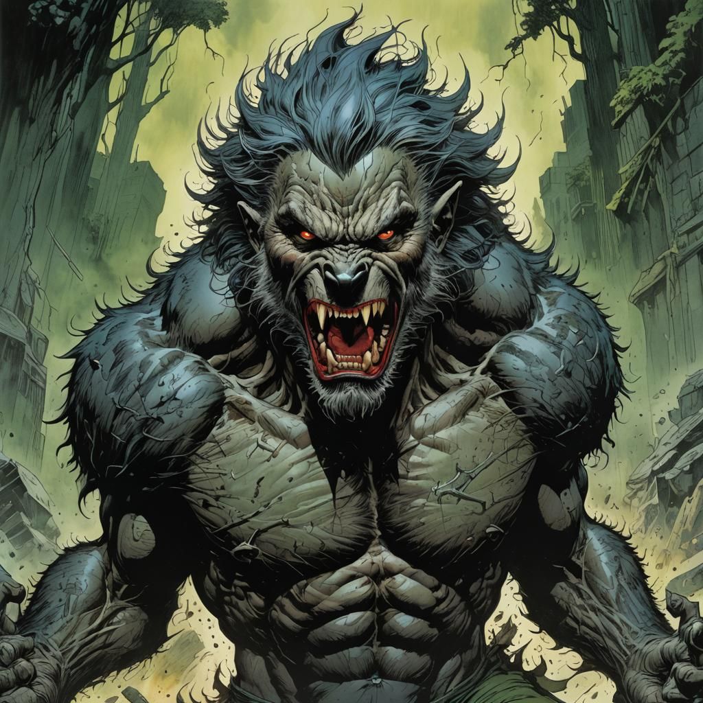 Werewolf Transformed - AI Generated Artwork - NightCafe Creator