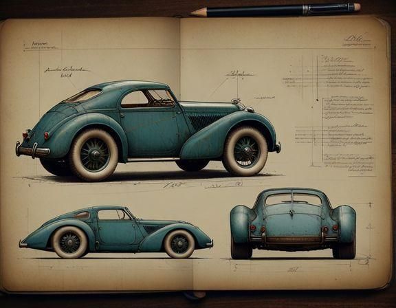car schematics drawing - AI Generated Artwork - NightCafe Creator