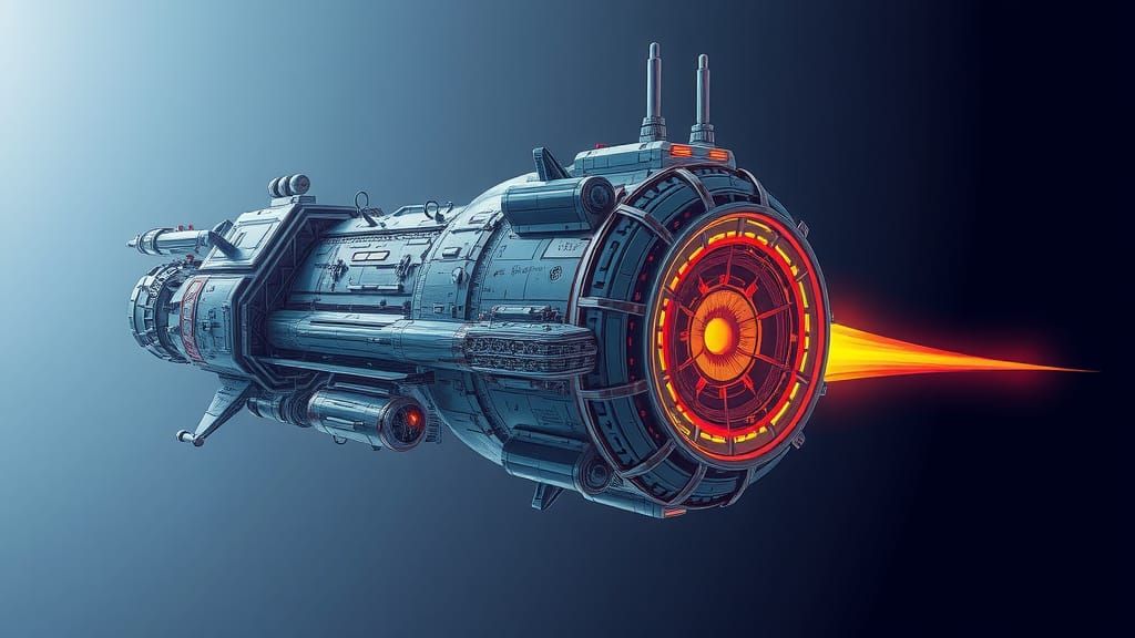 Cyberpunk Spacecraft Concept Art in Industrial Aes... - AI Art