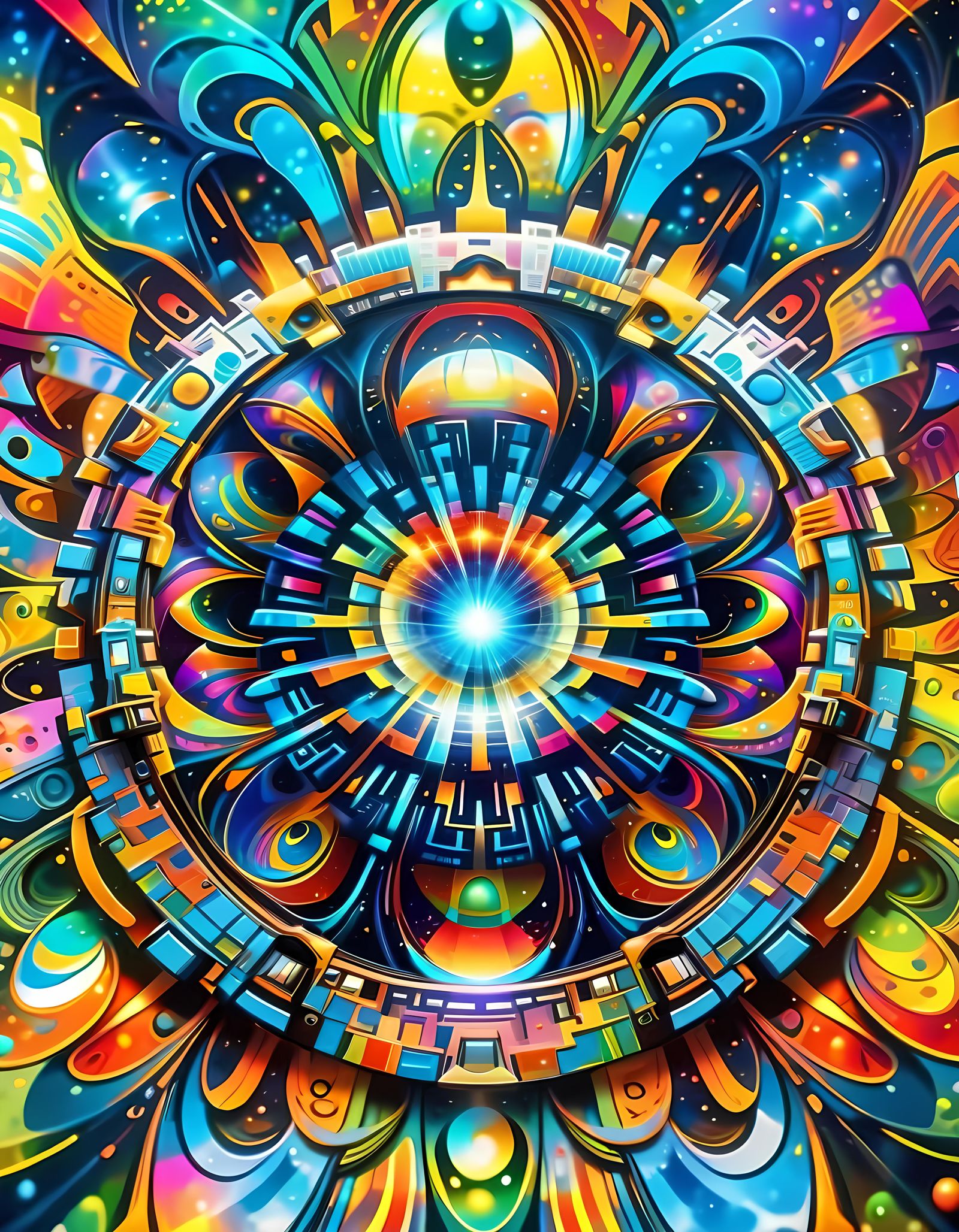 Psychedelic hyperspace portal , 28mar24 - AI Generated Artwork - NightCafe Creator
