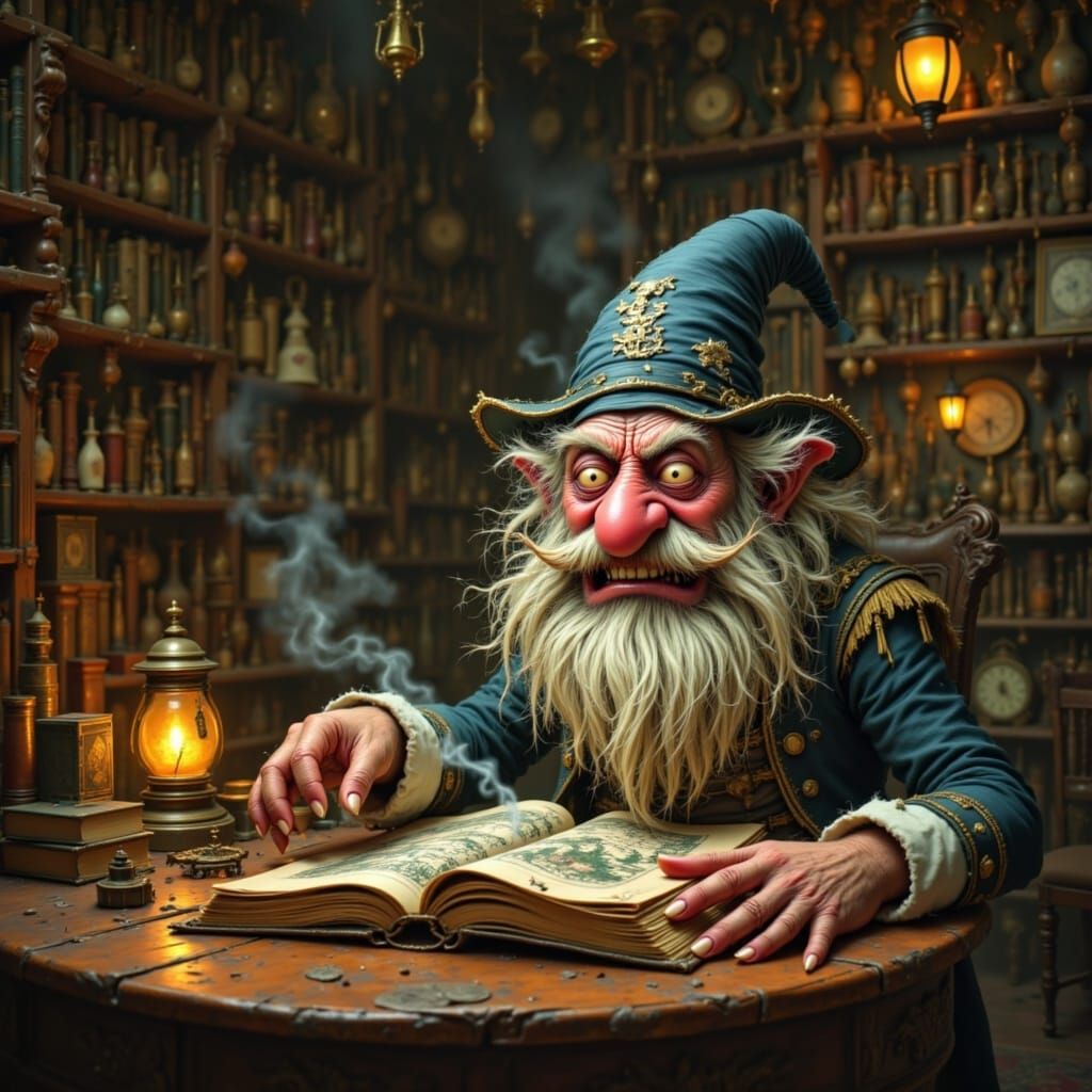 The library wizard - Whimsical Wizard Amidst Treasure Islan...