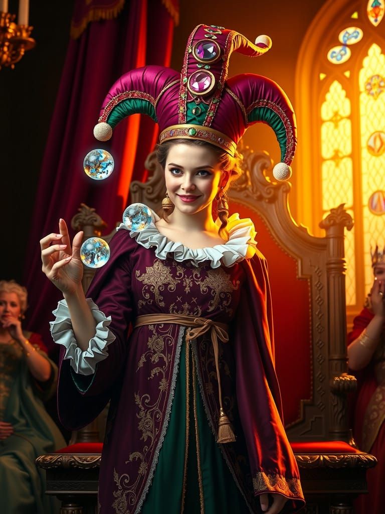 Medieval Jester in Regal Splendor - AI Art