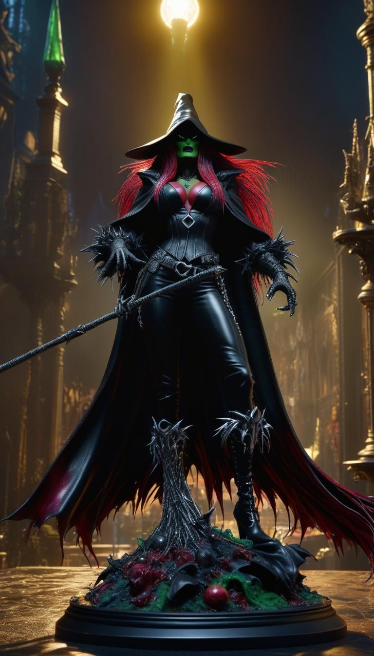 A PunkRock ((witch)) as Spawn - AI Generated Artwork - NightCafe Creator