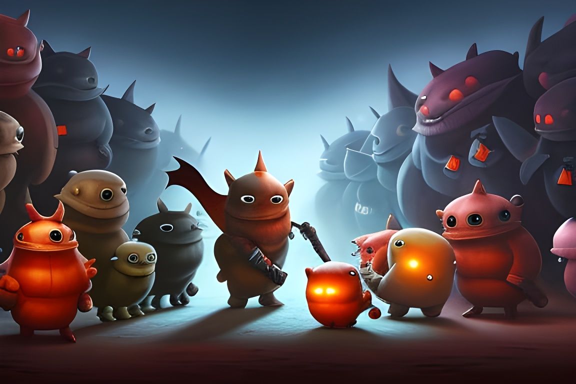 deadly cute monster rumble - AI Generated Artwork - NightCafe Creator
