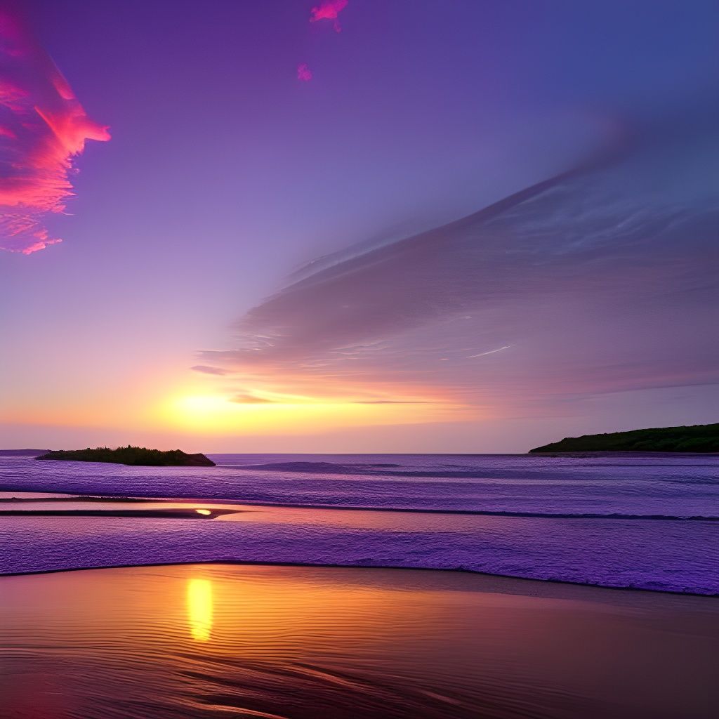 Purple sunset - AI Generated Artwork - NightCafe Creator