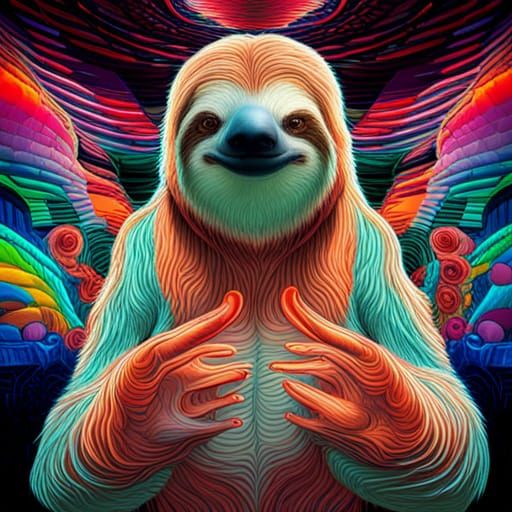 highly detailed vfx portrait of, photorealistic, giant creepy Sloth ...