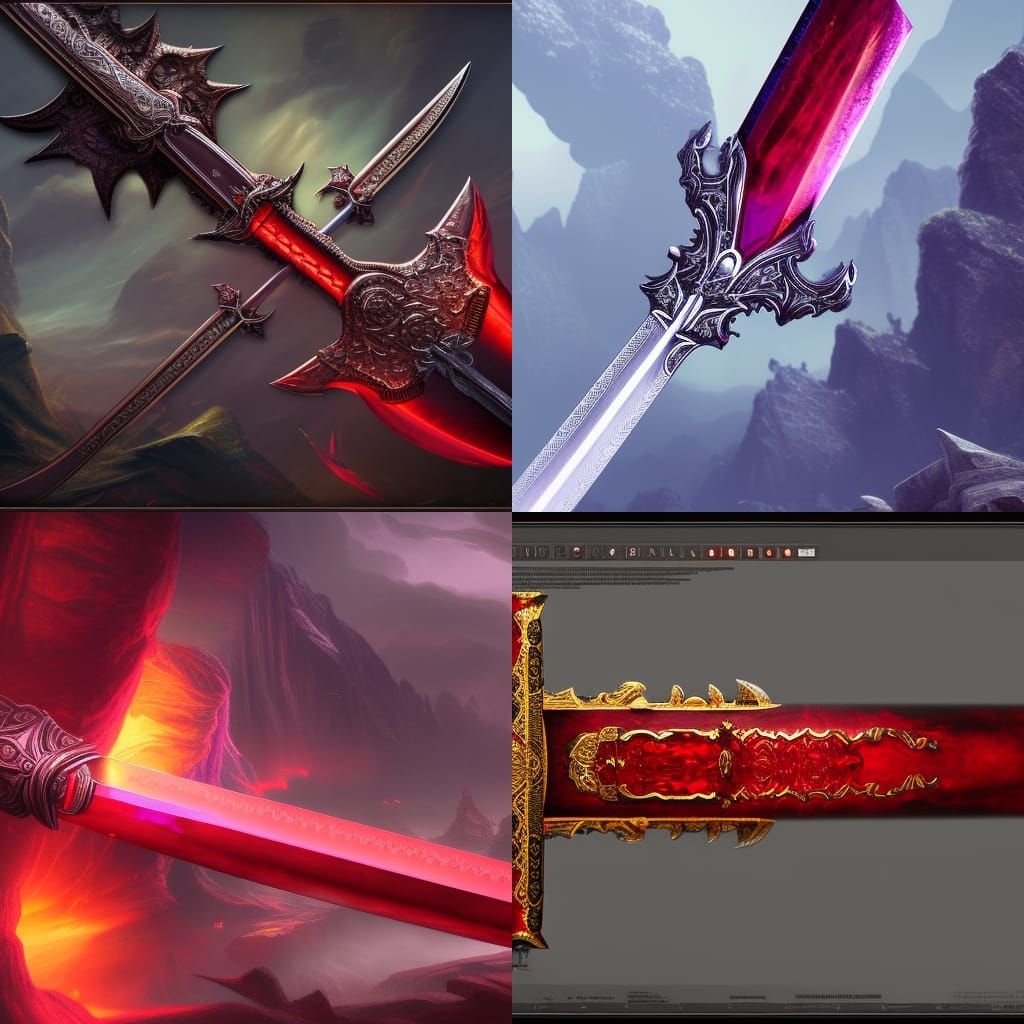 ruby topaz sword - AI Generated Artwork - NightCafe Creator