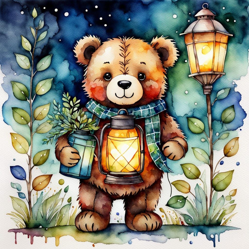 Patchwork Teddy Bear - Vibrant Patchwork Teddy Bear in Whims...