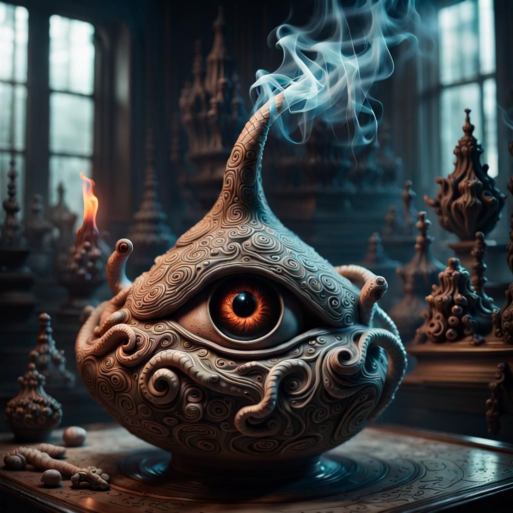 Eccentric pottery: Tentacle eye creature - AI Generated Artwork ...