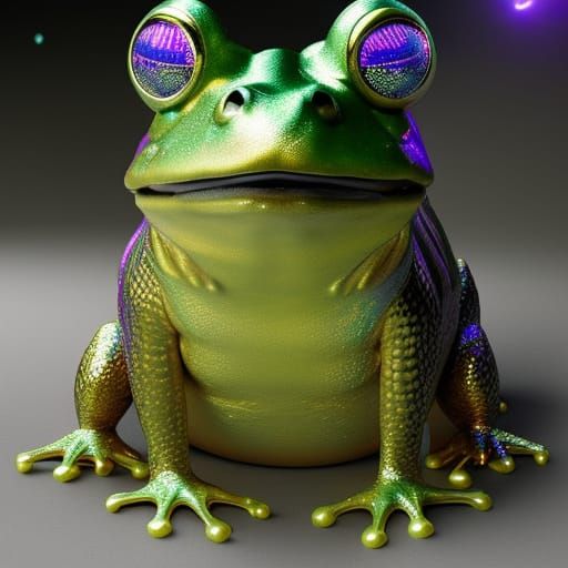 Portrait of a hyperdetailled Giant Frog Prince, futuristic Crown ...