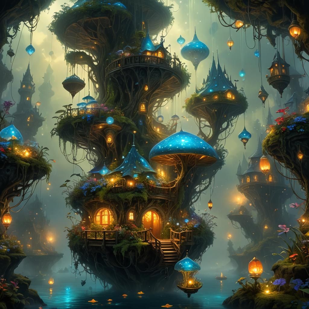 Floating Dream Realm - AI Generated Artwork - NightCafe Creator