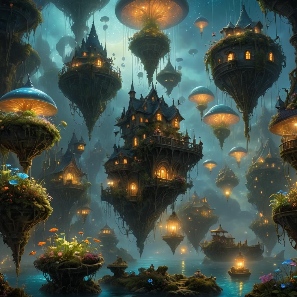 Floating Dream Realm - AI Generated Artwork - NightCafe Creator
