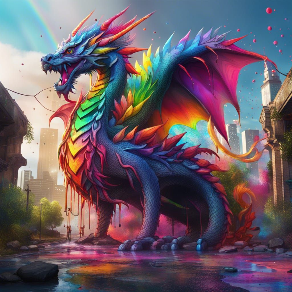Drippy Dragon - AI Generated Artwork - NightCafe Creator