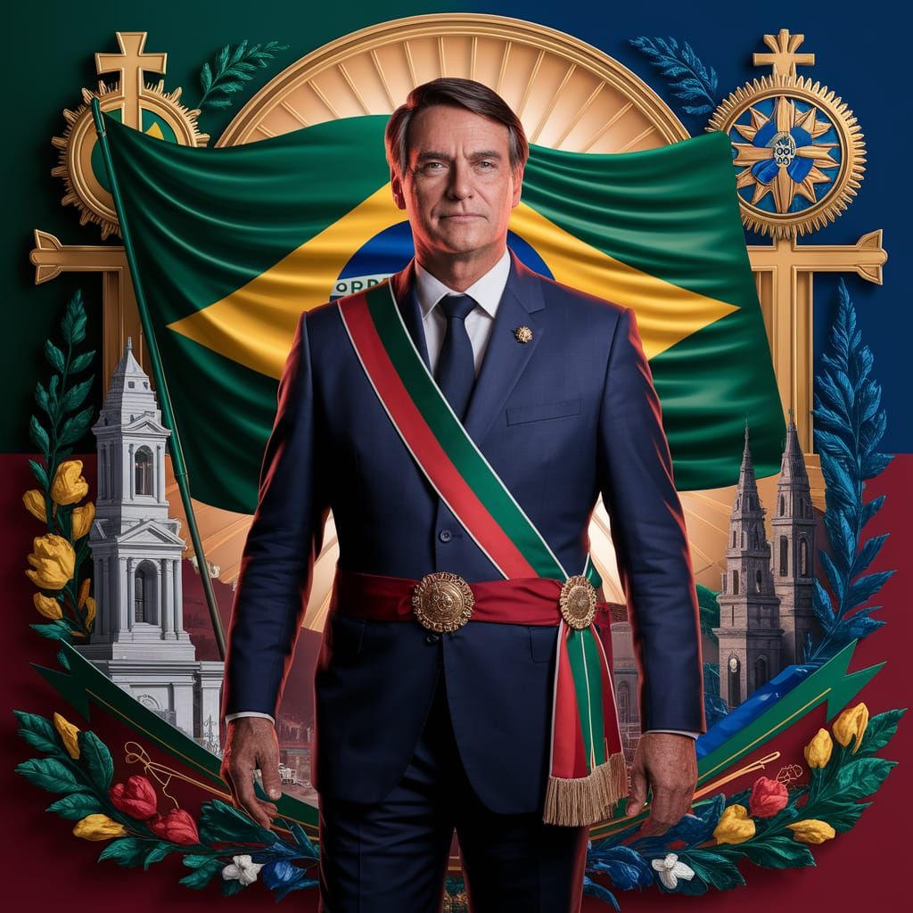 Brazilian Leader in Patriotic Glory - AI Art
