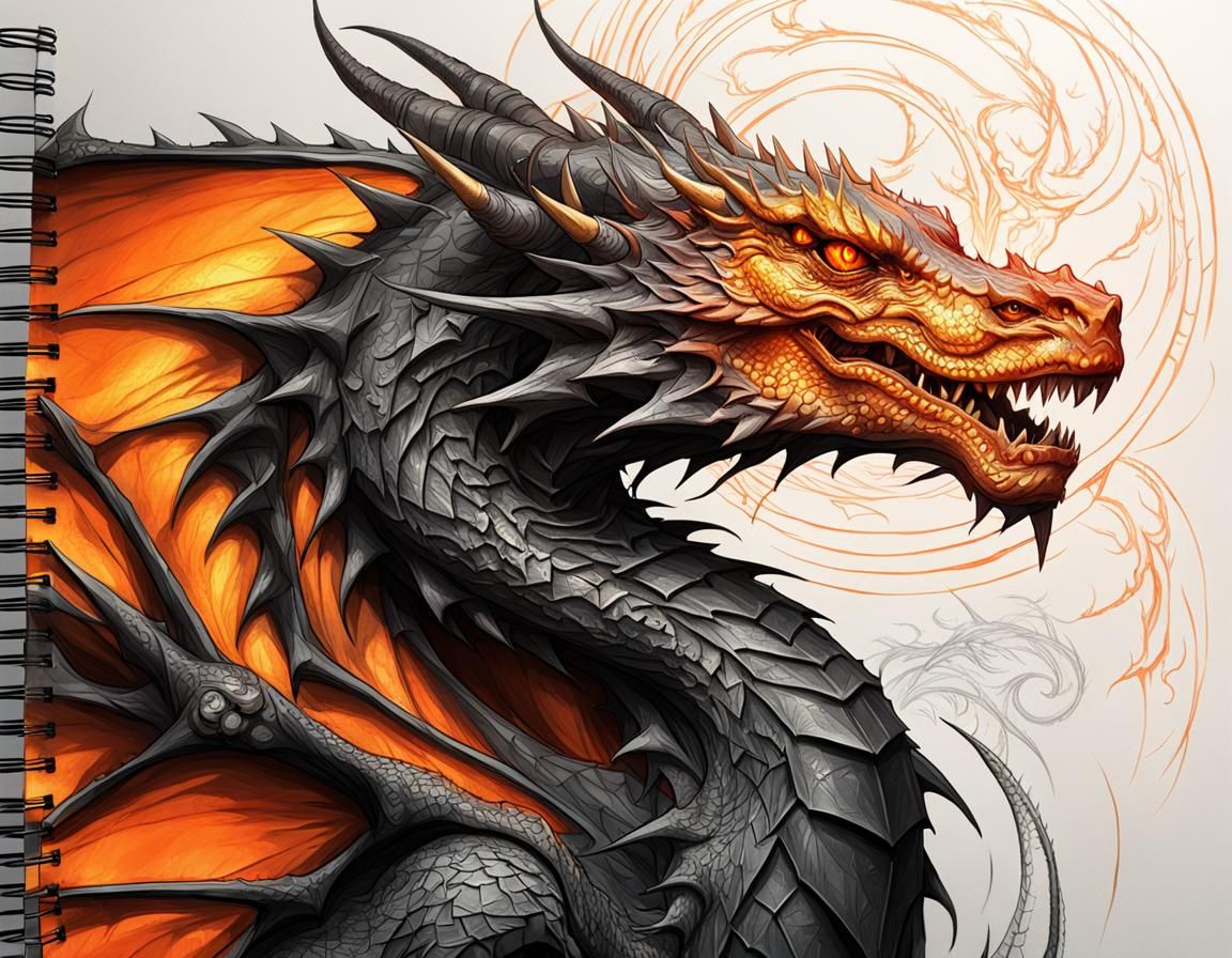 A dragon scribbled - AI Generated Artwork - NightCafe Creator