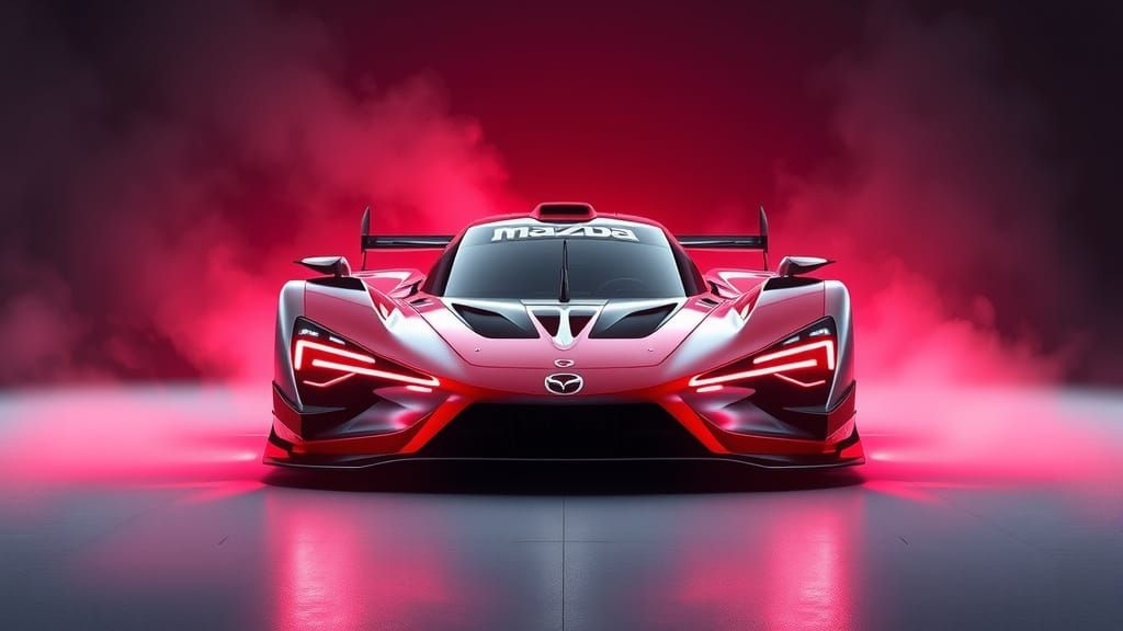 Futuristic Mazda LMDh IMSA GTP Hypercar in Neon-Li... - AI Art