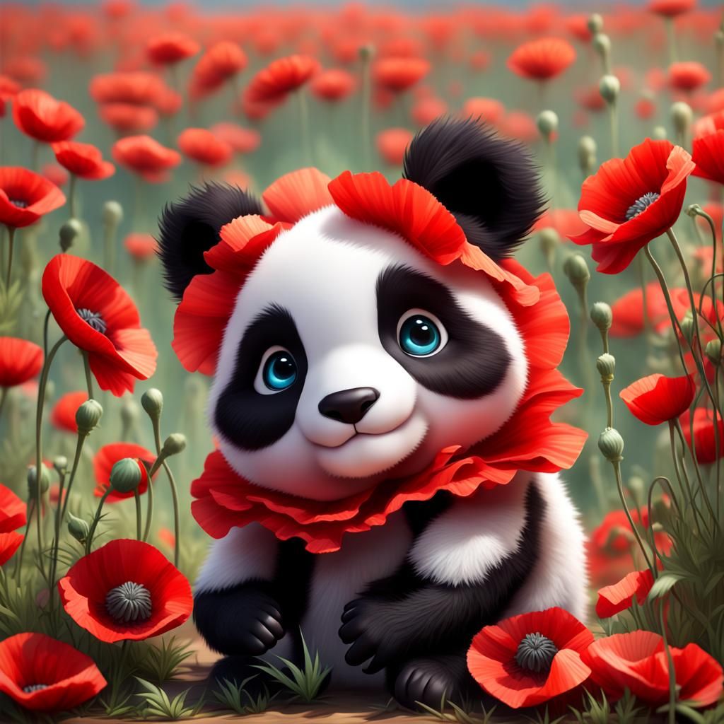 Panda Poppy - AI Generated Artwork - NightCafe Creator