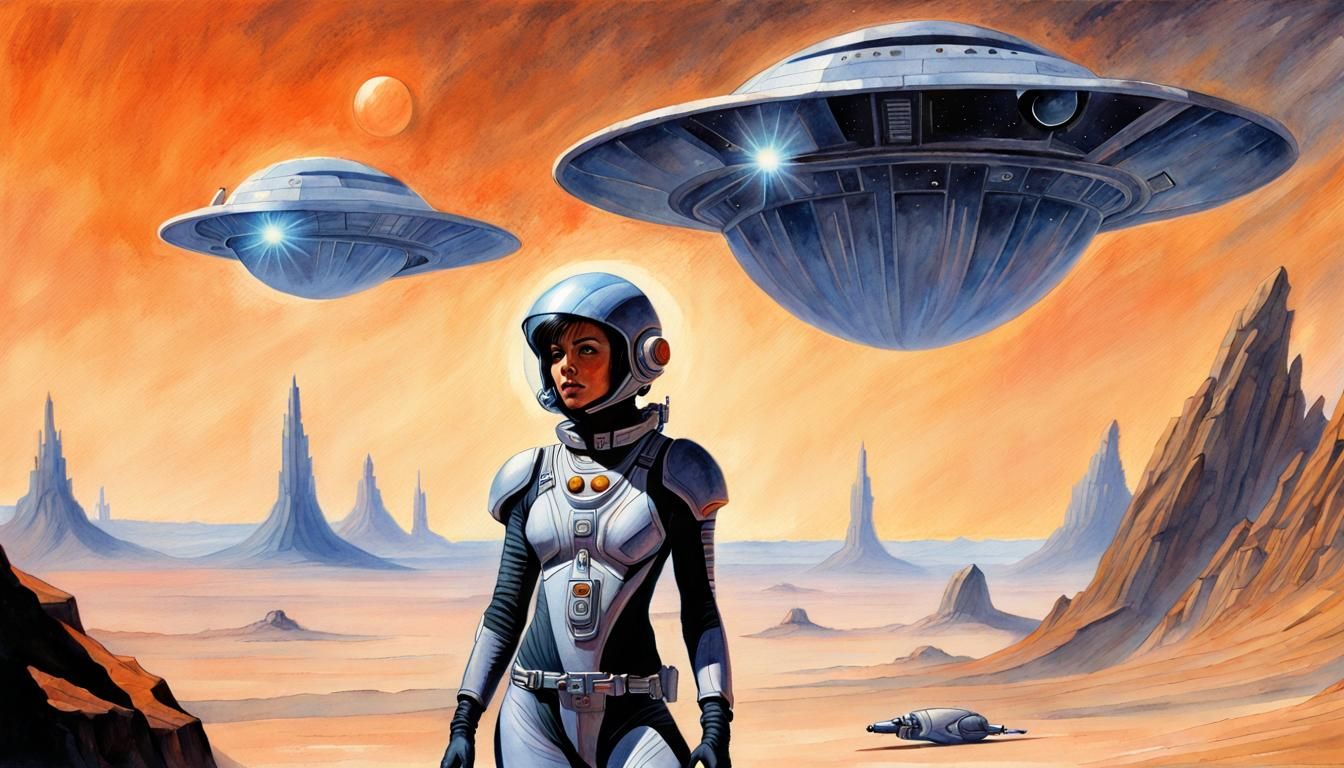 Visiting an alien planet - AI Generated Artwork - NightCafe Creator