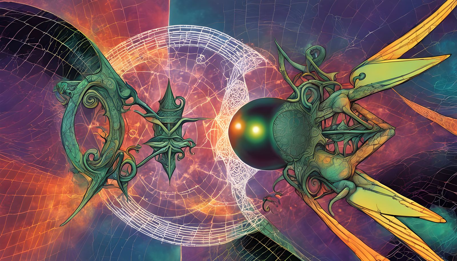 Intricate Geometric Artistry in 3D and 5D Realms - AI Art