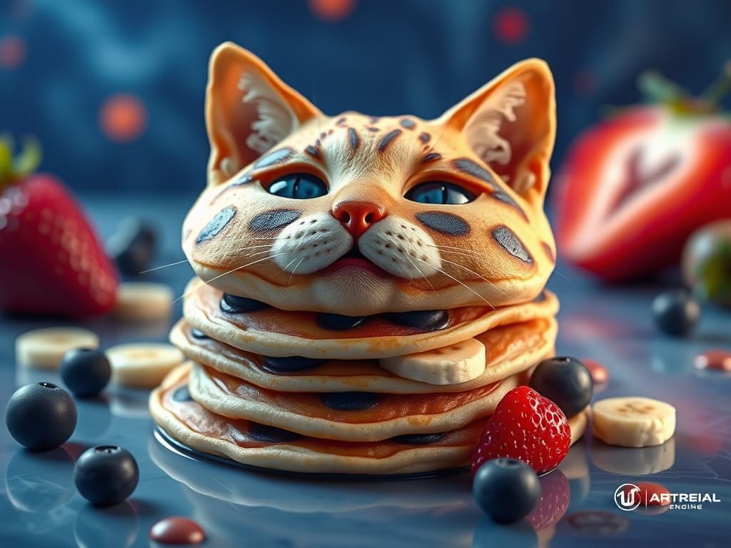 Purrrrr-fect pancakes!!! - Surreal Breakfast Landscape in Fr...