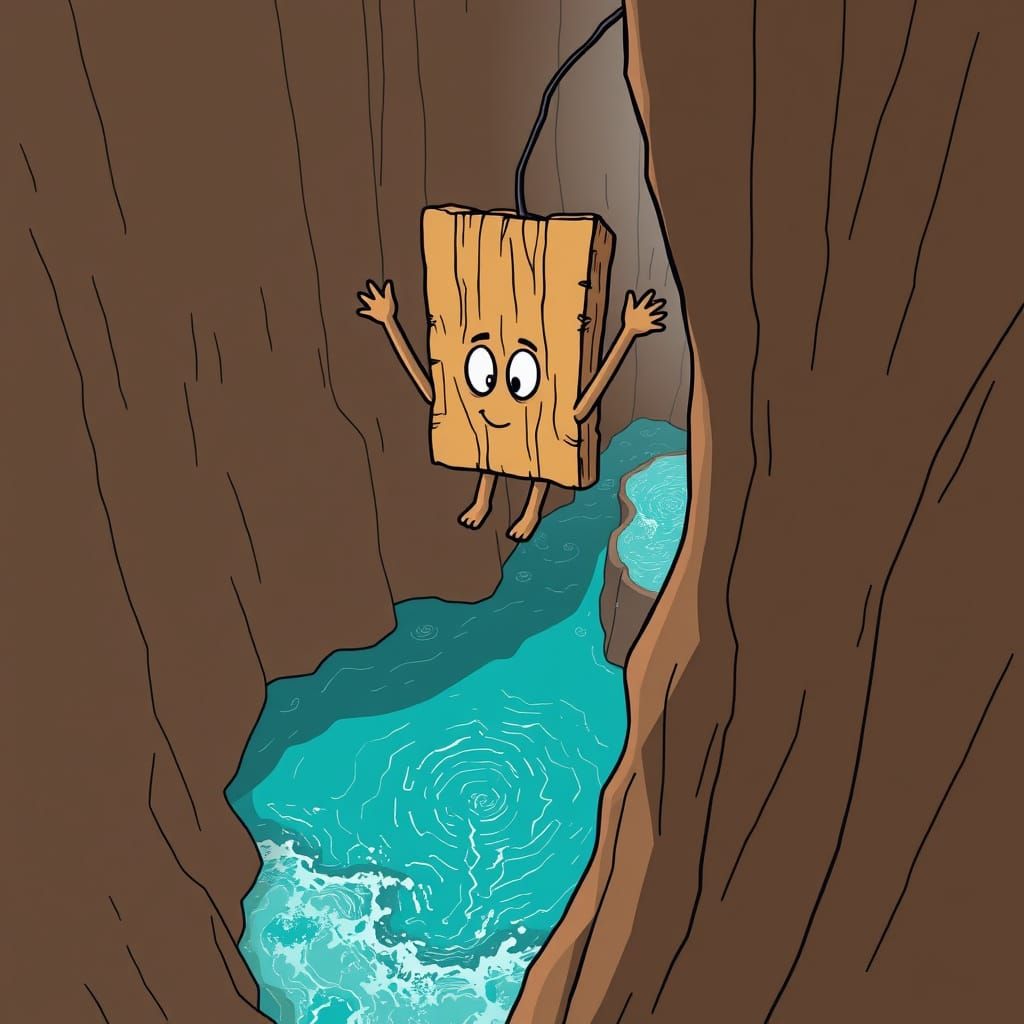 Diving Board - Cartoon Plank Dives into a Pool