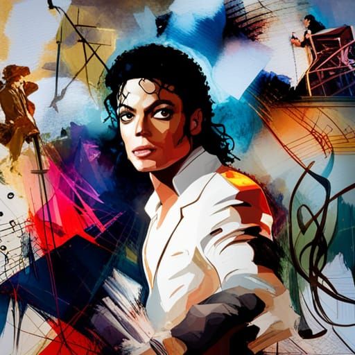 a collage artwork inspired by MJ - AI Generated Artwork - NightCafe Creator
