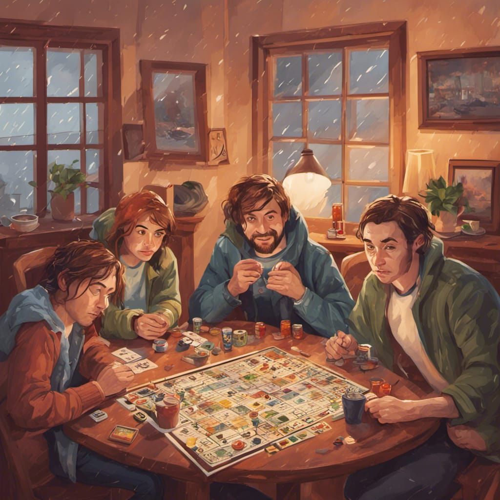 People having fun playing board games - AI Generated Artwork ...