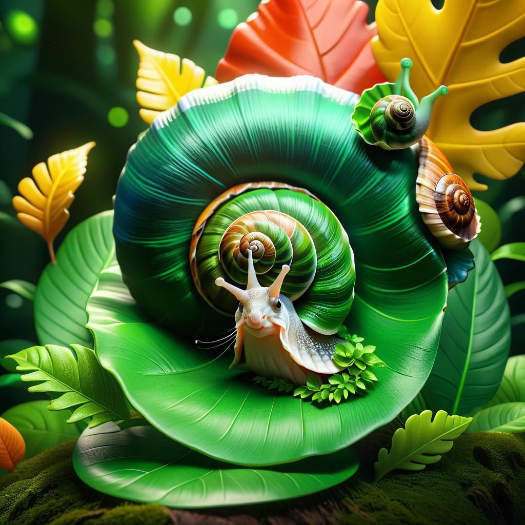 Conchita - The Leaf Conch Snail - AI Generated Artwork - NightCafe Creator