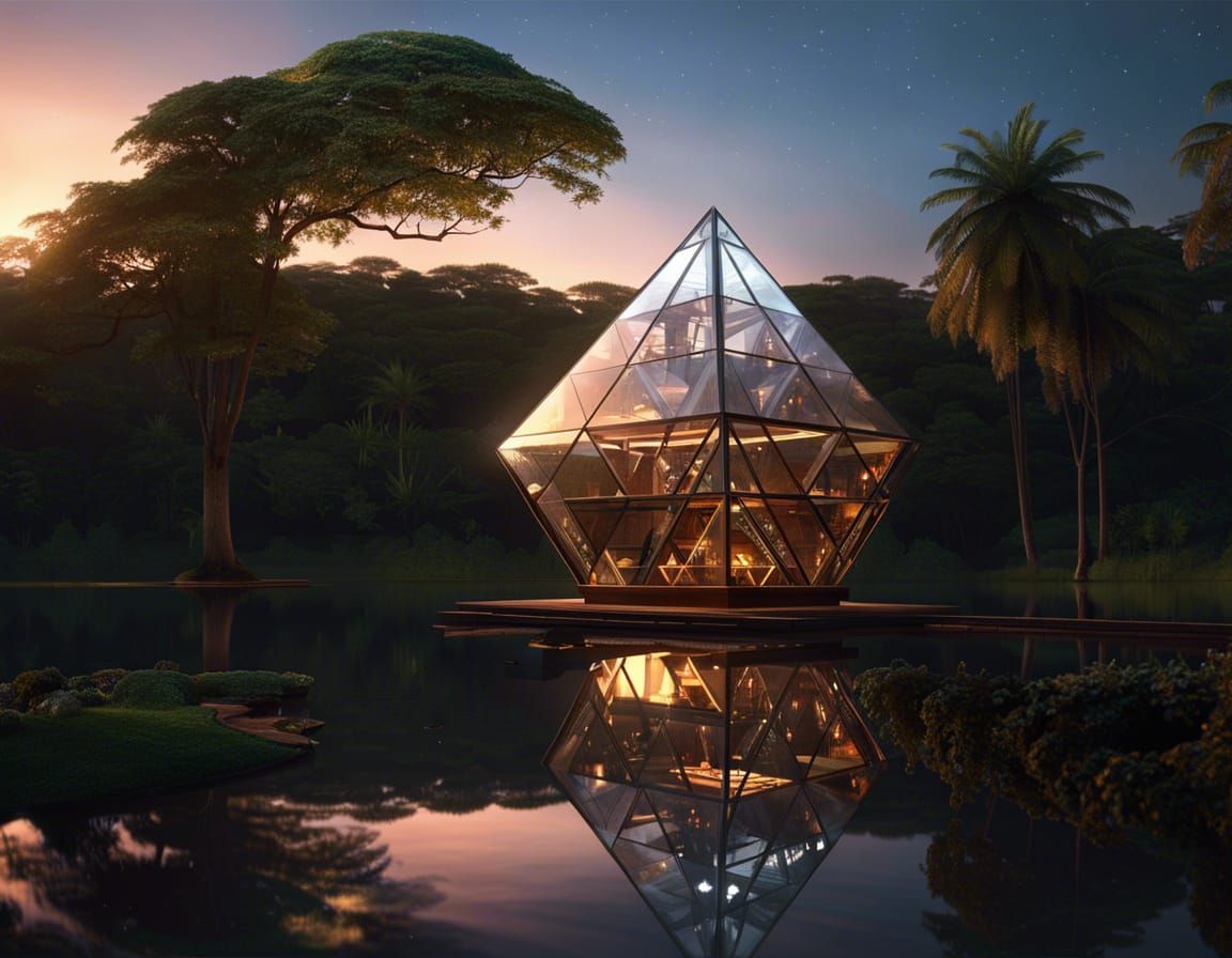 Luxury Pyramid House - AI Generated Artwork - NightCafe Creator