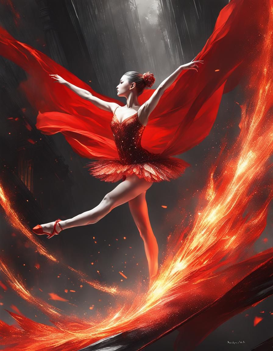 Flame Ballerina - AI Generated Artwork - NightCafe Creator