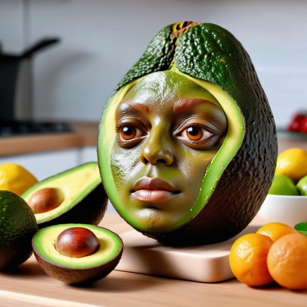 Avocado head - AI Generated Artwork - NightCafe Creator