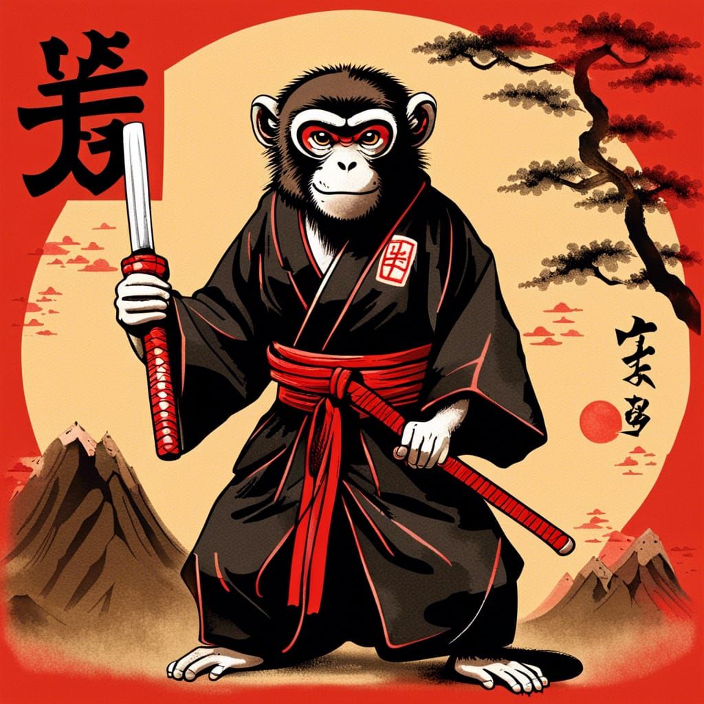 Samurai monkey - AI Generated Artwork - NightCafe Creator