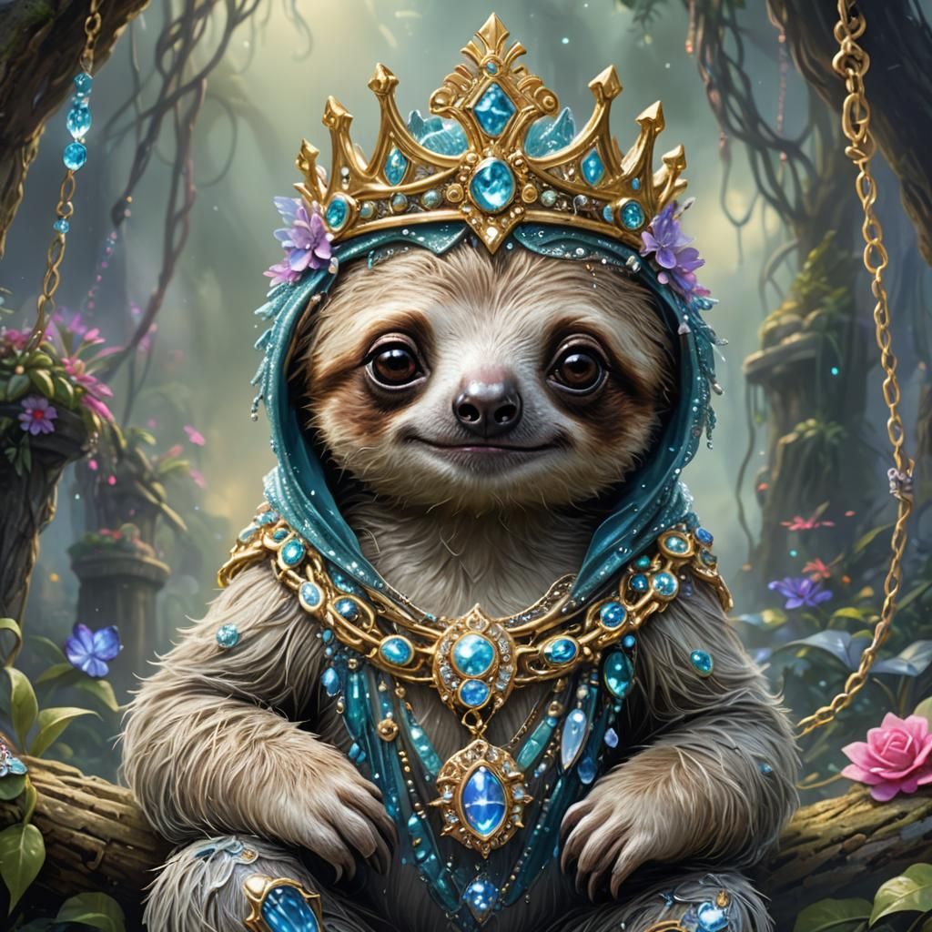 Princess Sloth - AI Generated Artwork - NightCafe Creator