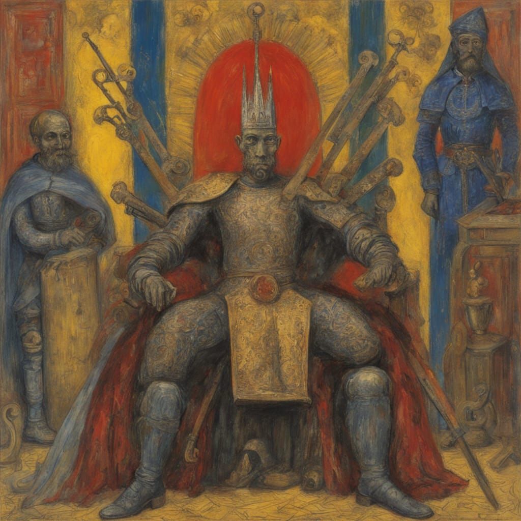 Ruler's Downfall in Cyberpunk Despair - AI Art