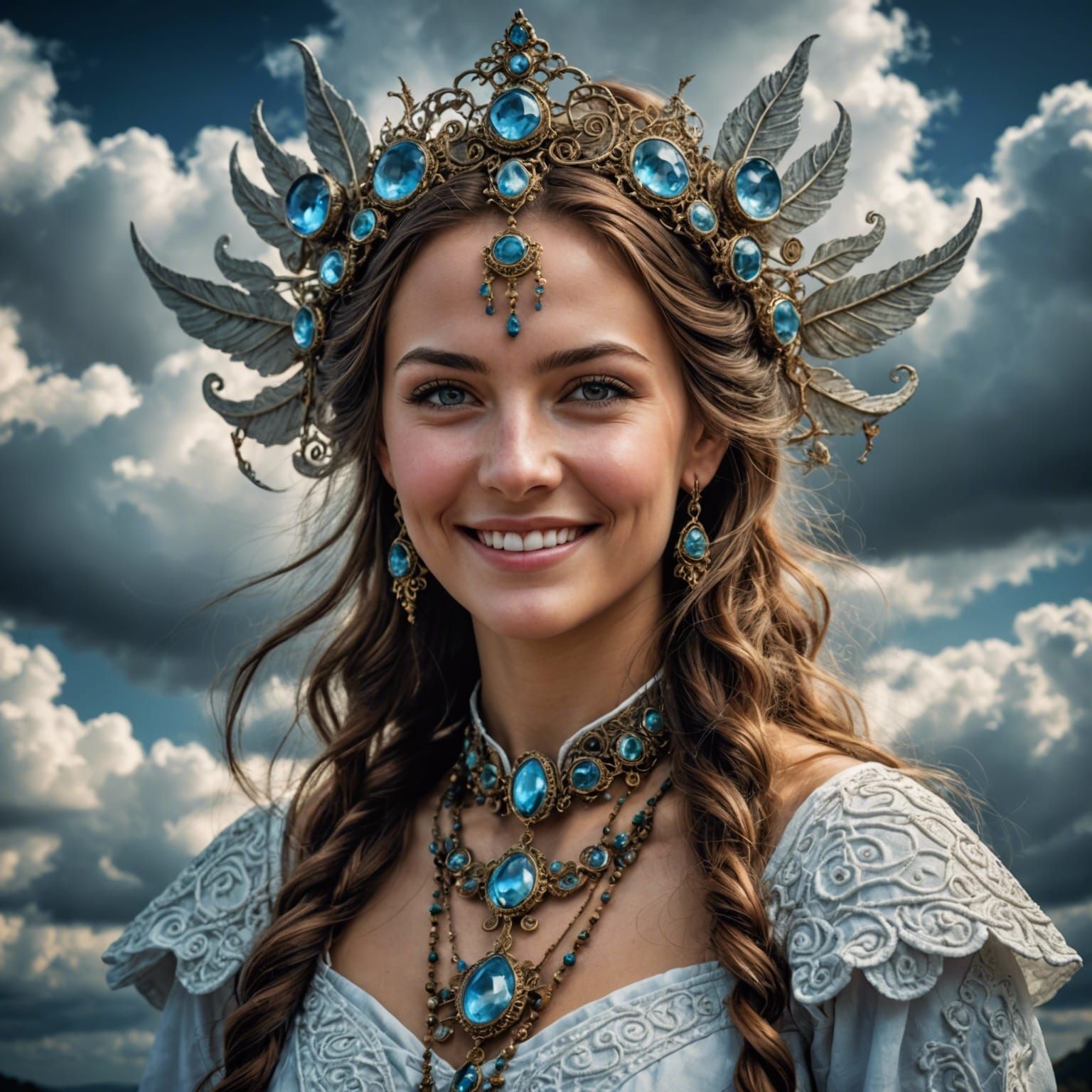 Self-Reflecting Cloud Goddess - AI Generated Artwork - NightCafe Creator