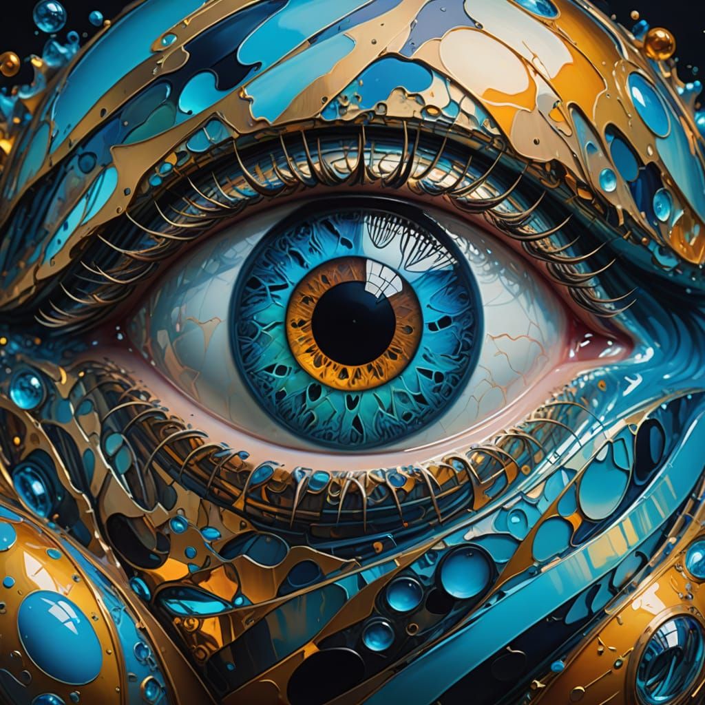 eye - Ethereal Blue Eyes in Iridescent Opalescent Foil