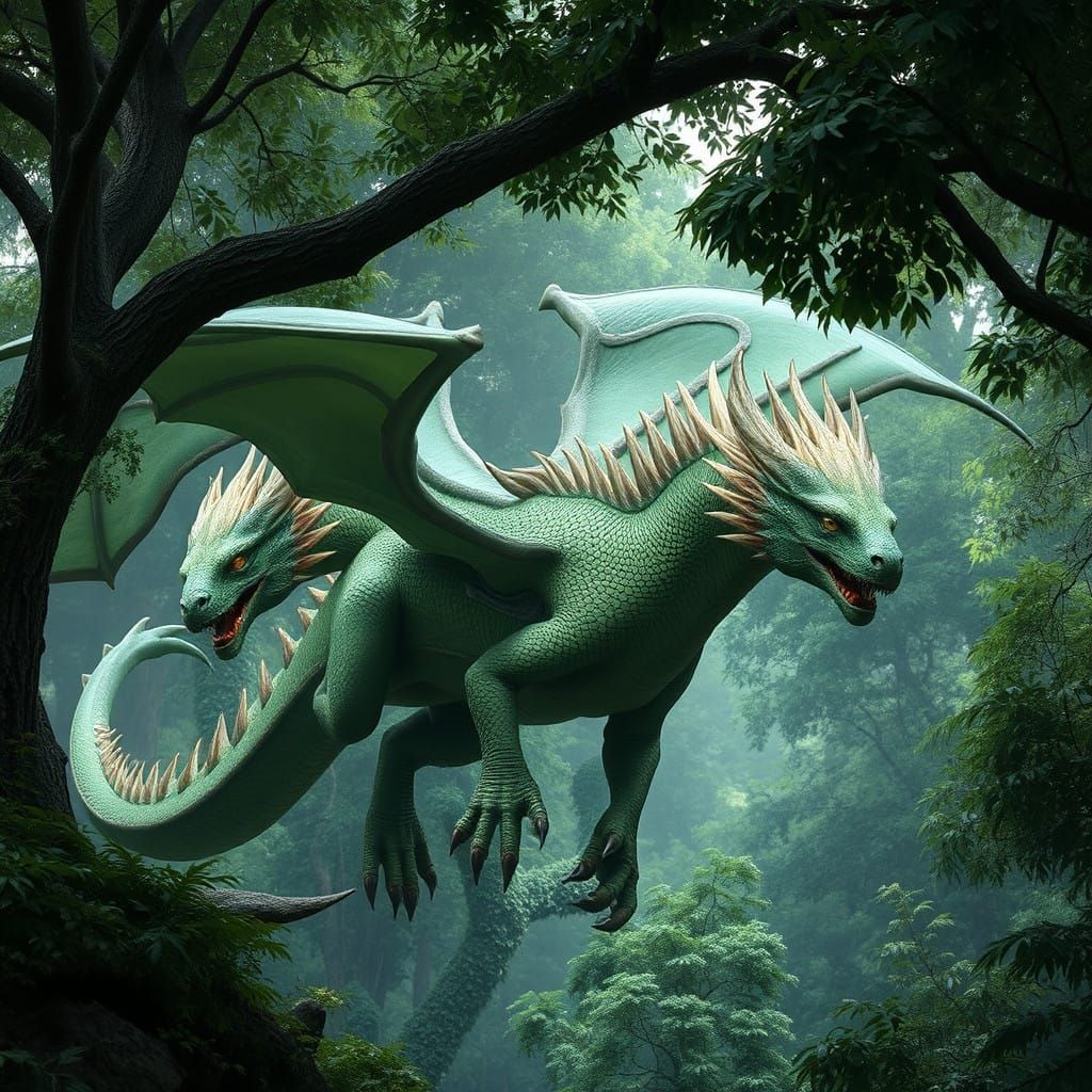 a massive, 4 legged creature with scales shimmering in shades of ...