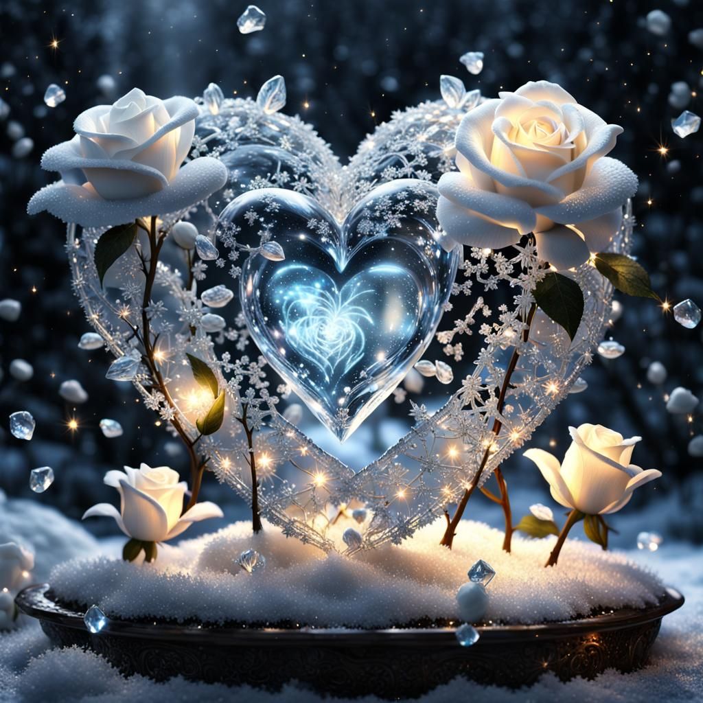 Frozen Crystal Heart - AI Generated Artwork - NightCafe Creator