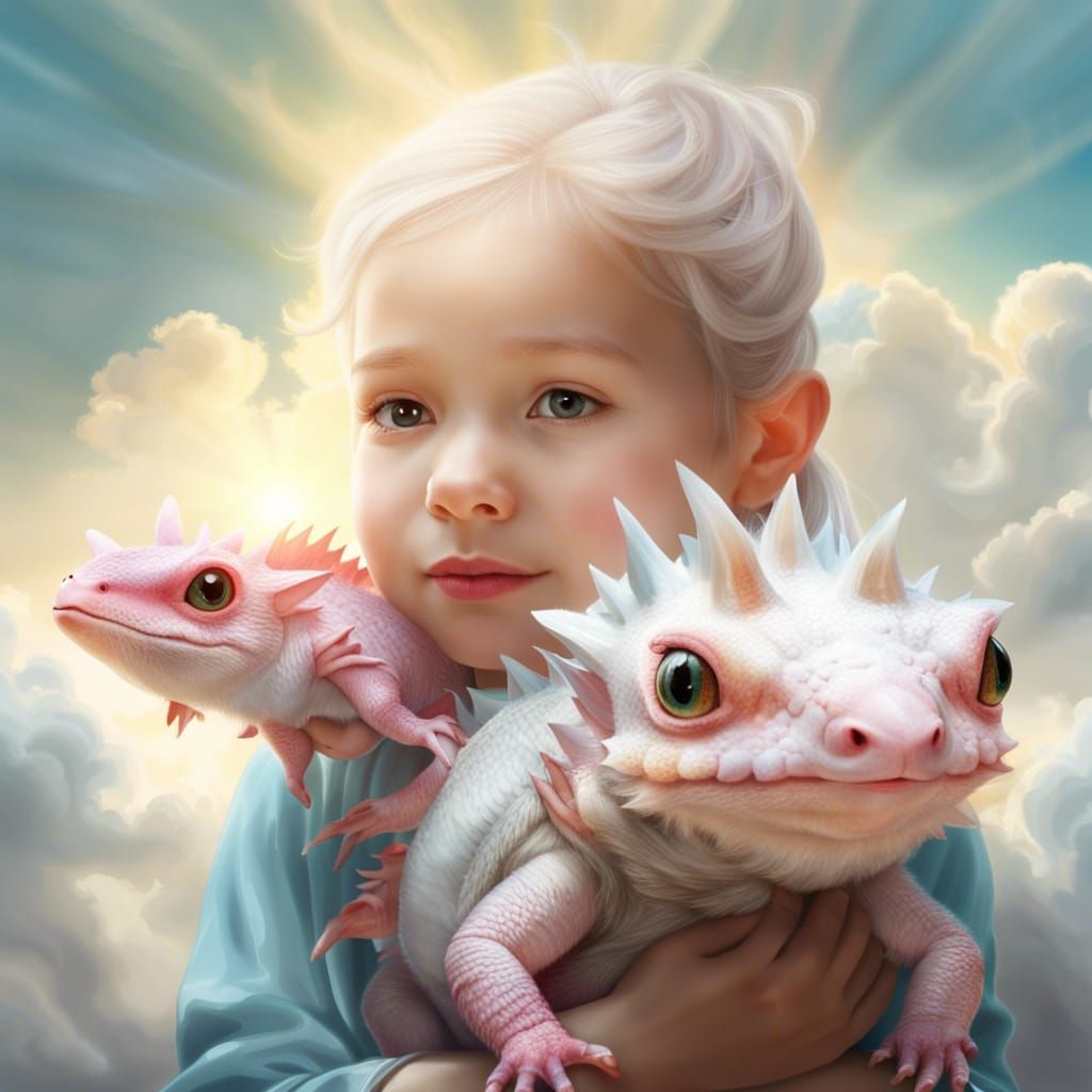 Young Girl With Her Mythical Pet - AI Generated Artwork - NightCafe Creator