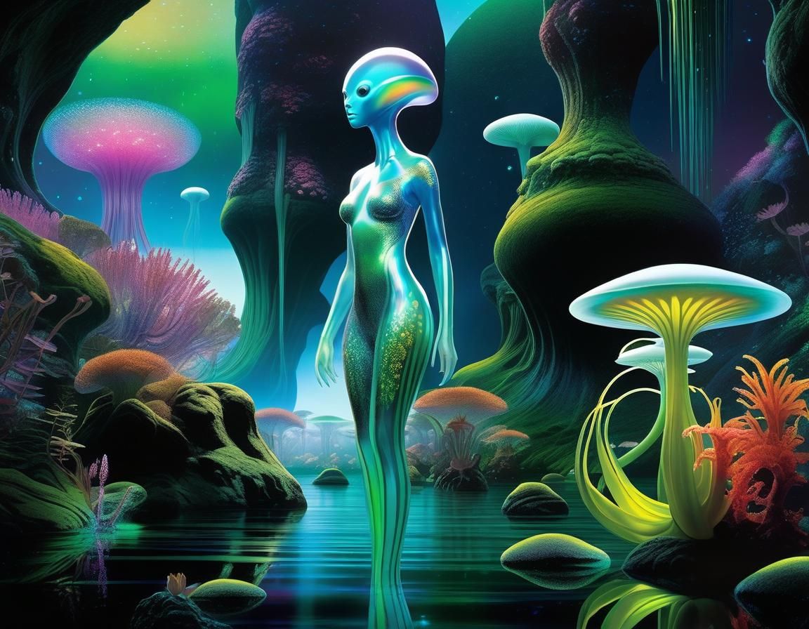 (Utopian Landscape:1.9): (Full body head to toe painting 1.8) of a ...