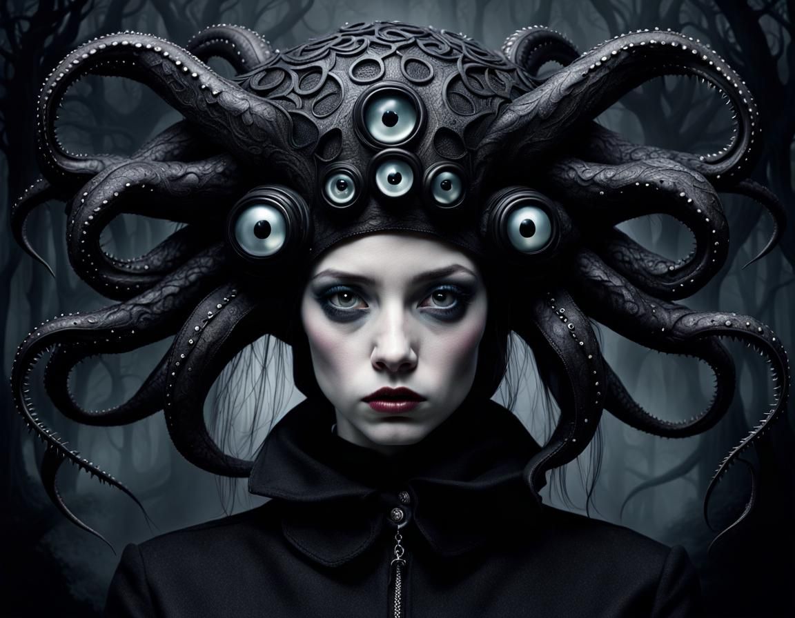 Dark octo-girl - AI Generated Artwork - NightCafe Creator