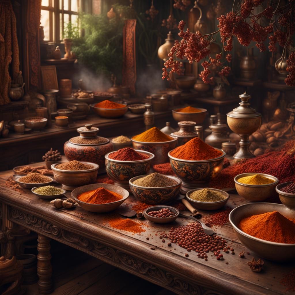 The spice table - AI Generated Artwork - NightCafe Creator